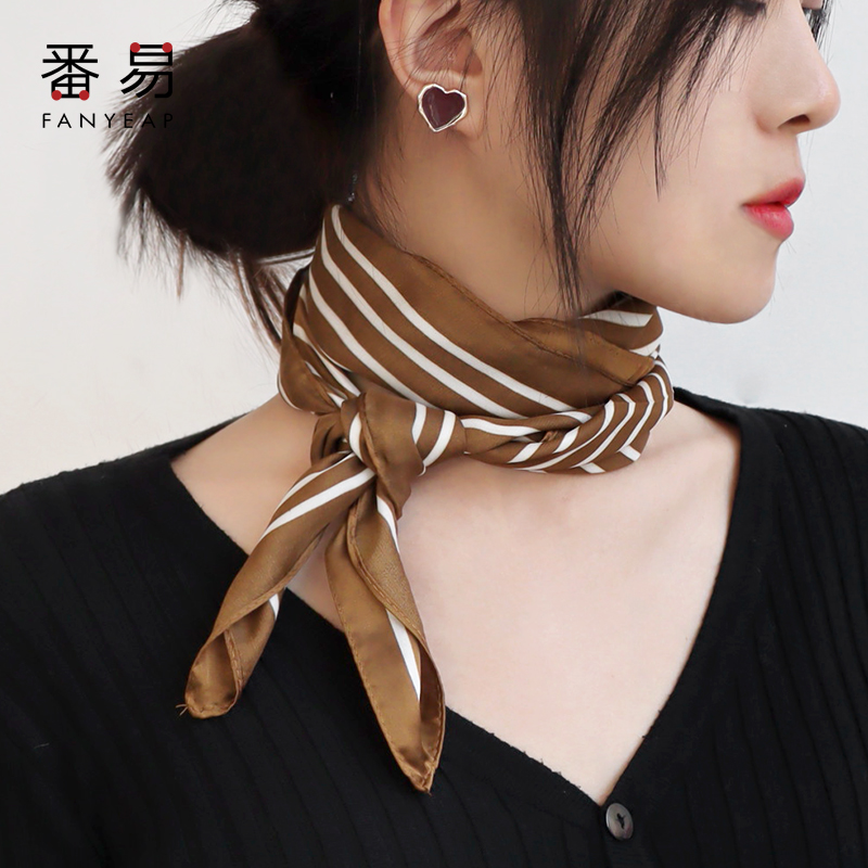 小丝巾方巾搭配衬衫妈妈绑包春秋百搭围巾女薄款领巾围脖装饰脖子_虎窝淘