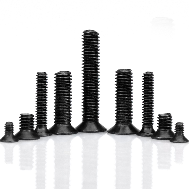 M2M2.5M3黑色KM加硬沉头机牙螺丝钉平头螺栓高硬度螺丝*3*4*5--12_虎窝淘