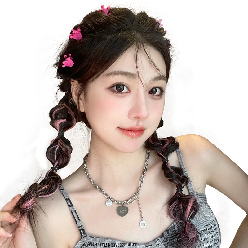 假发辫子挑染麻花辫女长发高马尾假辫子辣妹拳击辫彩色脏辫双马尾_虎窝淘