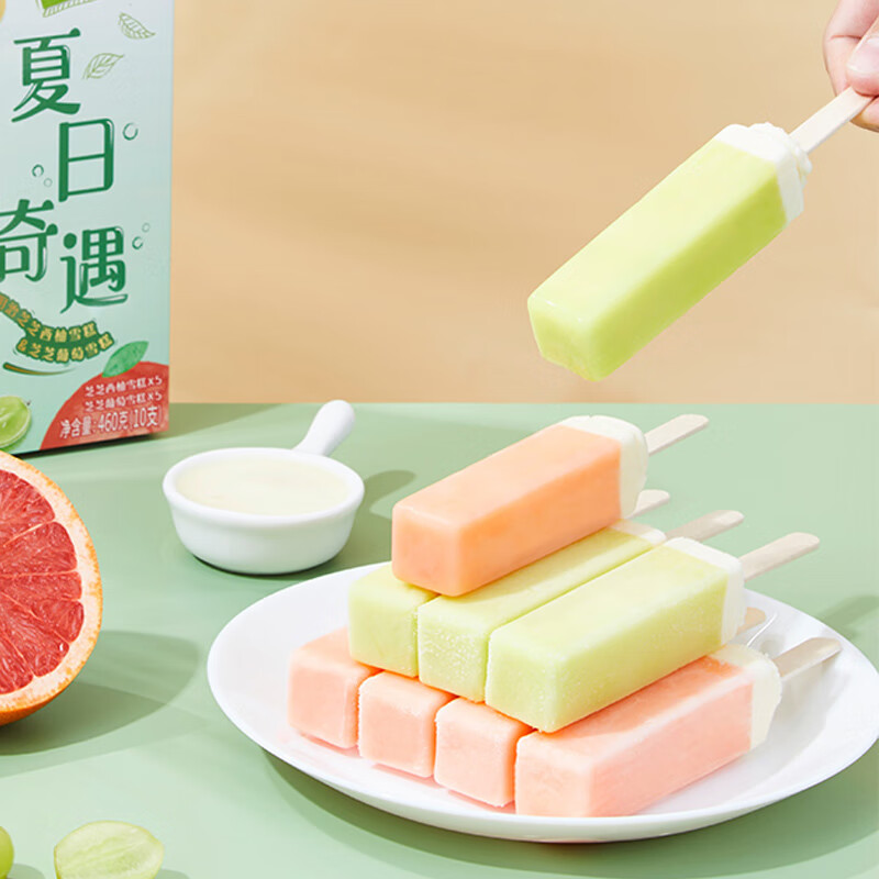 新品明治雪糕夏日奇遇彩盒装雪糕芝士西柚葡萄日式冰淇淋460g10支_虎窝淘