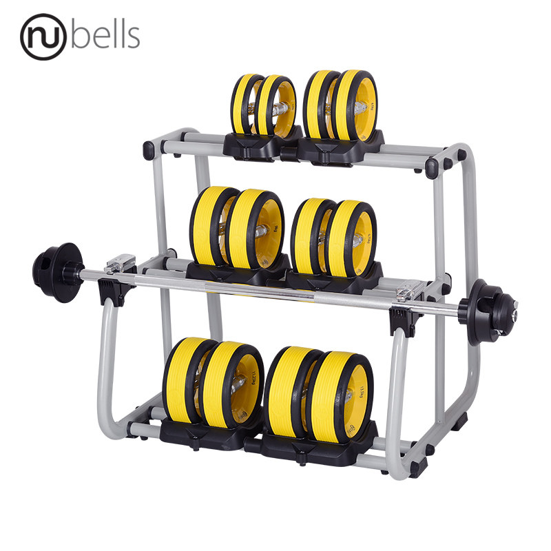美国Nubells三层6组哑铃套装奢华家用哑铃杠铃多用瑜伽运动健身器_虎窝淘