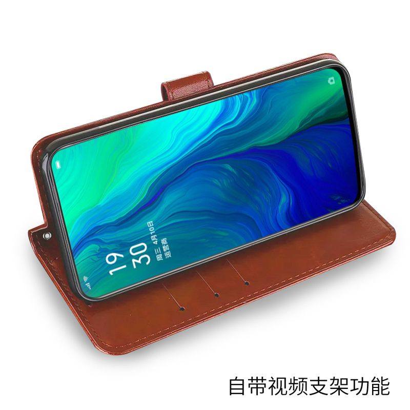 oppoReno手机壳翻盖PCAM00保护套6.4寸CPH1921外壳皮夹pcaC00钢化膜oppireon新款oqqoRNEO全包 ...
