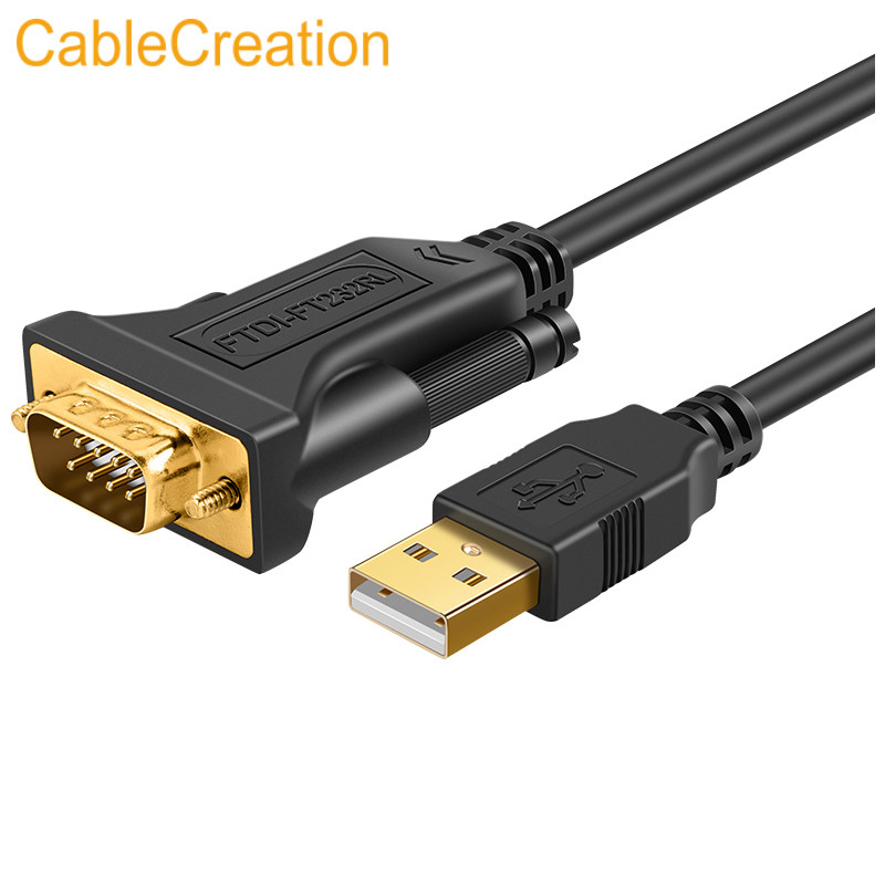 CABLE CREATION CD0480 USB2.0转RS232串口连接转换线1米FT232RL_虎窝淘