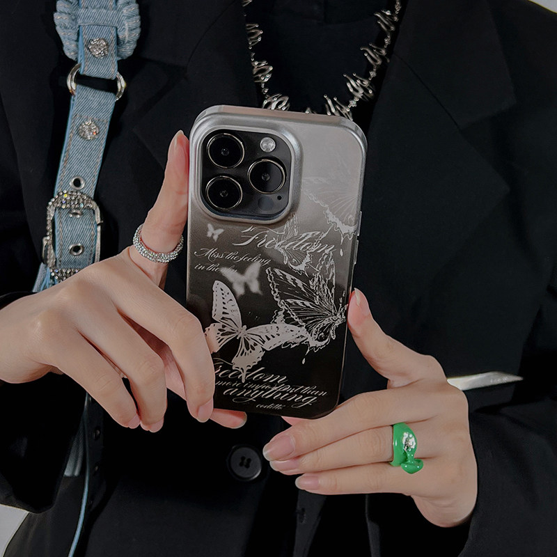 coditto金属自由蝶群适用iPhone14pro手机壳小众苹果14全包13pro_虎窝淘
