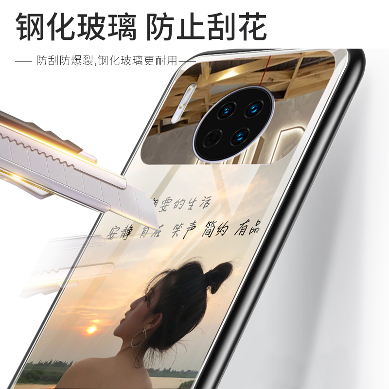 华为mate30手机壳新款网红女孩背影镜面玻璃mate30pro保护套女款mate40外壳30epro防摔mate40pro带镜子40e_虎窝淘