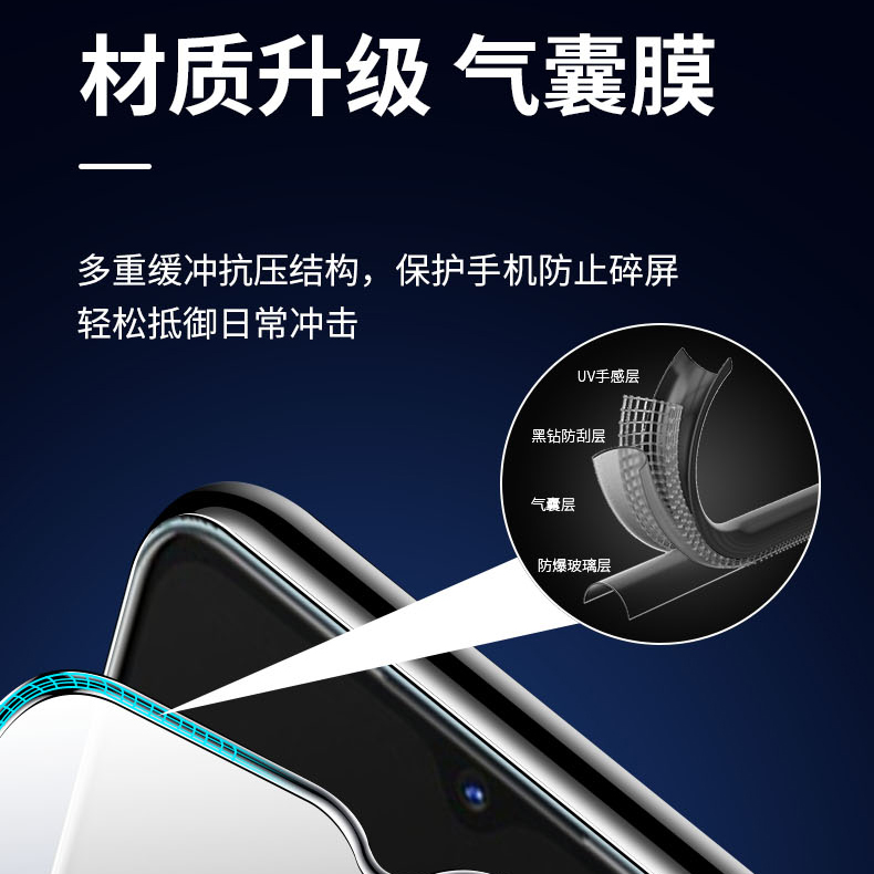 oppok7气囊膜0pp0k7手机膜OPPOK7全屏7k不碎边膜PCLM50防爆保护膜PCLM5O气垫膜oppak7加厚oppa防摔无白边黑色_虎窝淘