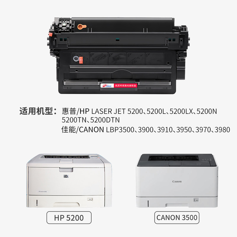 适用惠普5200n硒鼓hp5200 5200L 5200LX HP16A Q7516A墨盒佳能lbp-3500 3900 CRG-309易加粉 ...