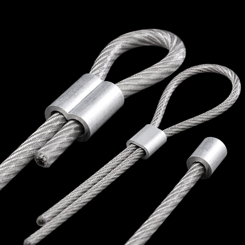 钢丝绳压制圆孔铝套单孔铝夹头锁扣圆形铝卡子1/2/3/4/5/6/8/10mm_虎窝淘