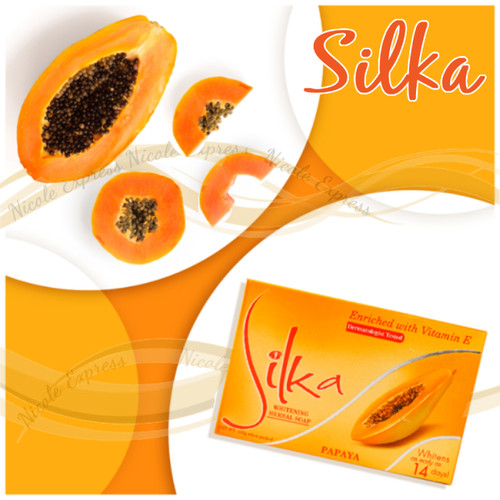 Silka Orange Papaya Skin Whitening Soap135g木瓜面部背部香皂_虎窝淘