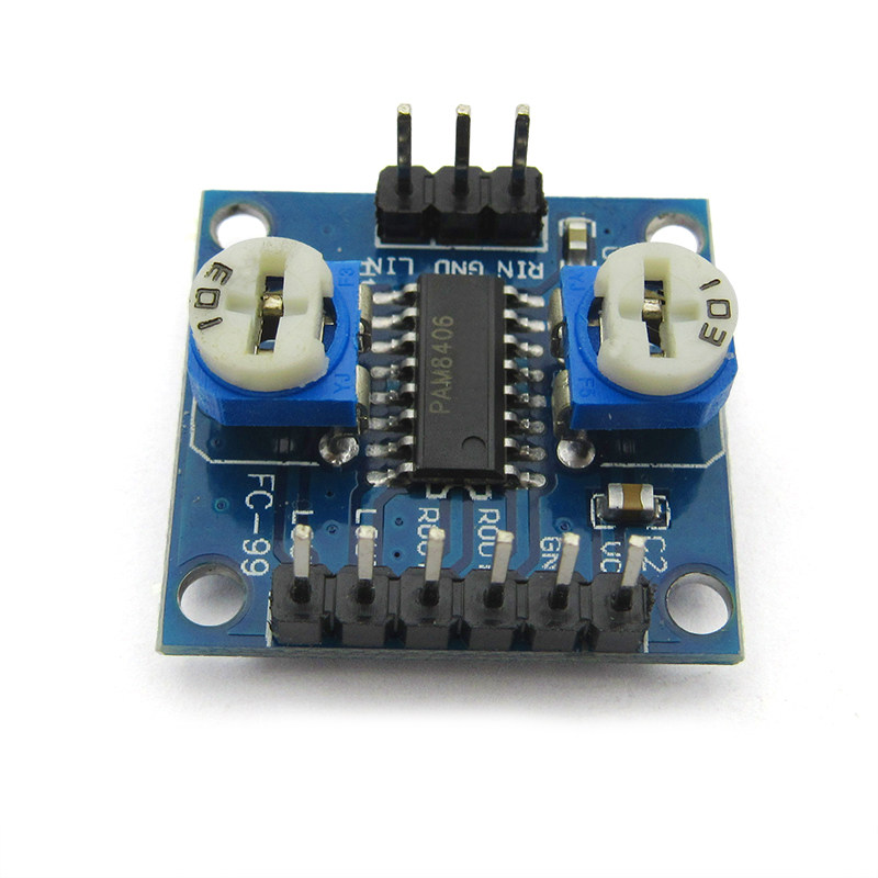 PAM8406数字功放板功放模块 diy 5Wx2立体声无噪音带电位器音量_虎窝淘