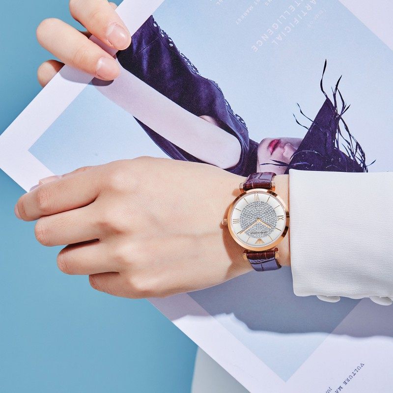 Armani阿玛尼手表女满天星镶钻防水石英女士手表官方正品AR11269_虎窝淘