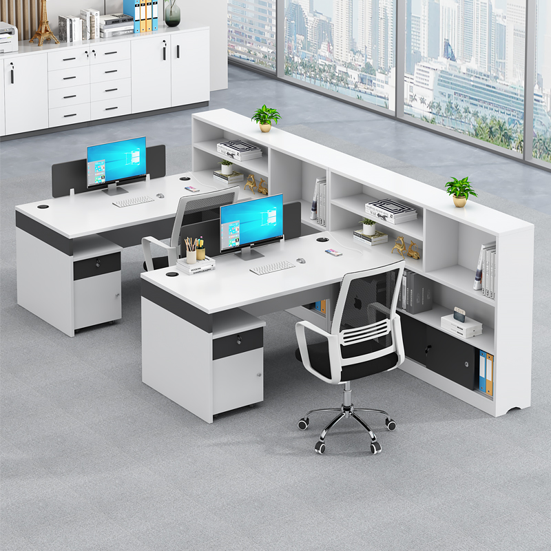 财务办公桌椅组合简约职员电脑办工作桌屏风工位双人四办公室桌子_虎窝淘