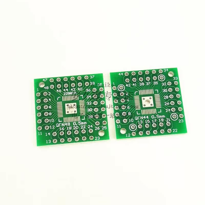 PCB转接板 QFN44/QFN48贴片转直插DIP转换板 IC测试板间距0.5MM_虎窝淘