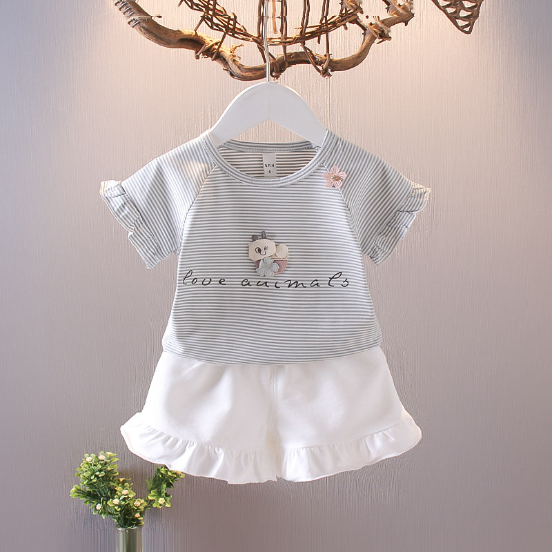 女童夏季短袖两件套装小女孩洋气夏天衣服童装1一2-3-4岁宝宝夏装_虎窝淘