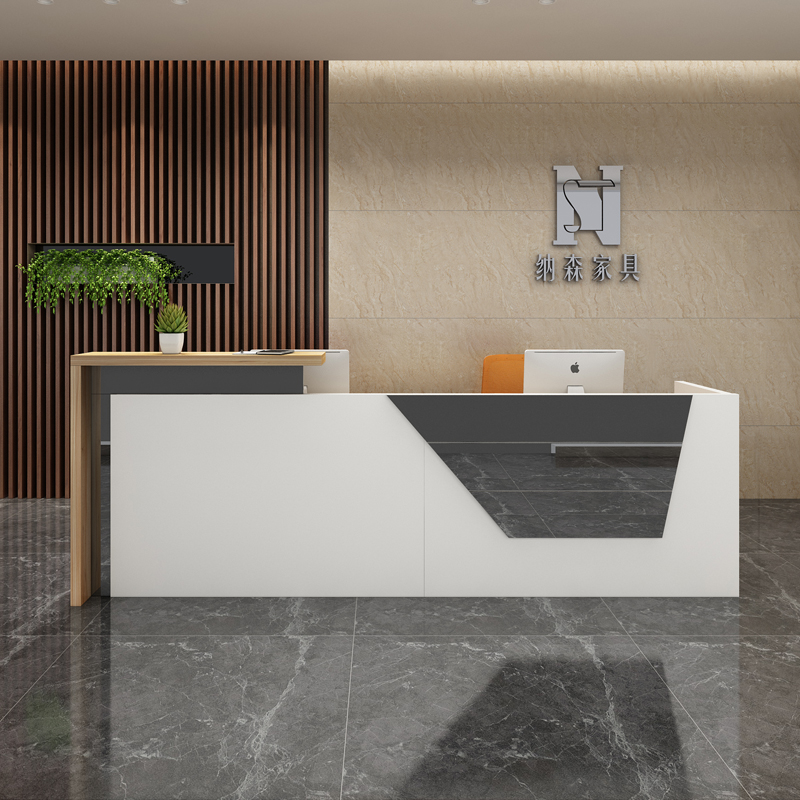 大气前台接待台桌办公吧台收银简约现代公司咨询柜台迎宾办公室柜_虎窝淘