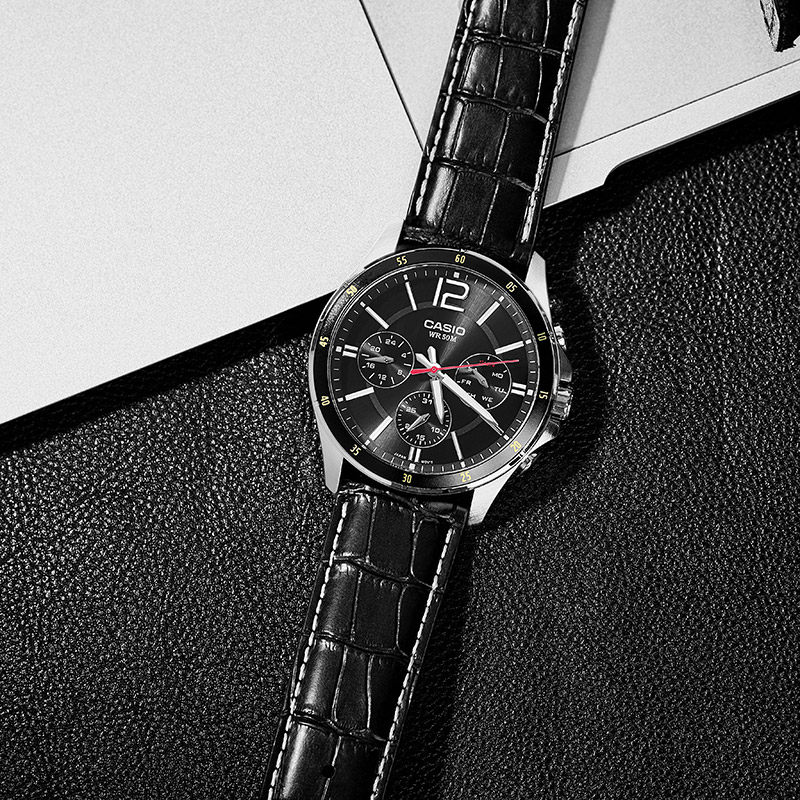 正品casio卡西欧手表男商务石英钢铁之心非机械MTP-1374海外直邮_虎窝淘