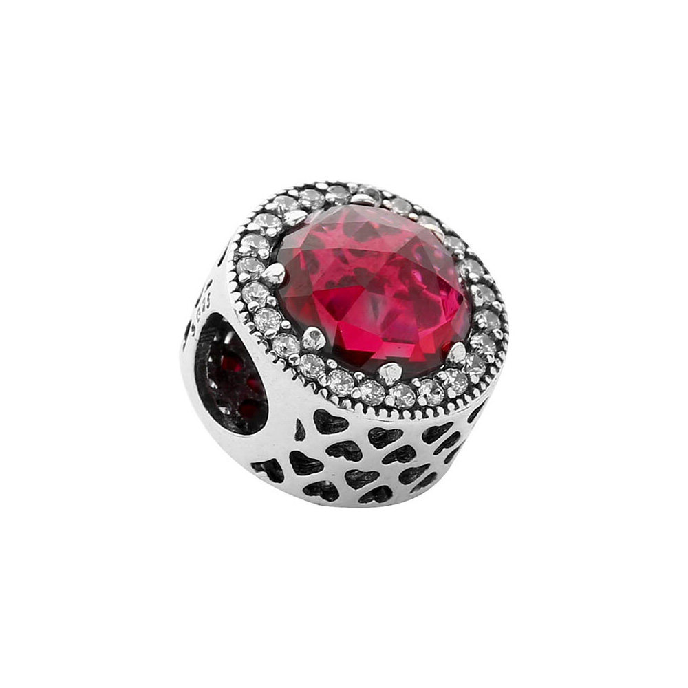 pandora潘多拉正品手链女樱桃红闪亮的心925银串饰串珠791725NCC_虎窝淘