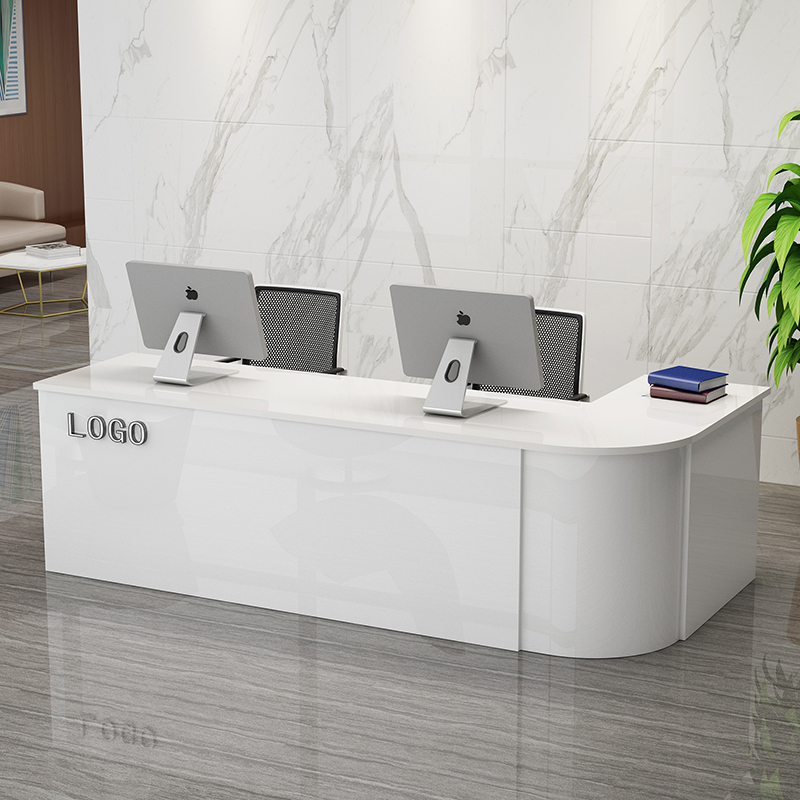 简约现代吧台服装店收银台小型柜台桌公司前台咨询服务接待台烤漆_虎窝淘