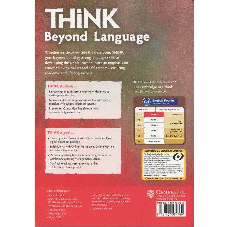 原版剑桥中学英语教材Cambridge Think Student's Book5级+Workbook with Online 5学生书练习册 ...