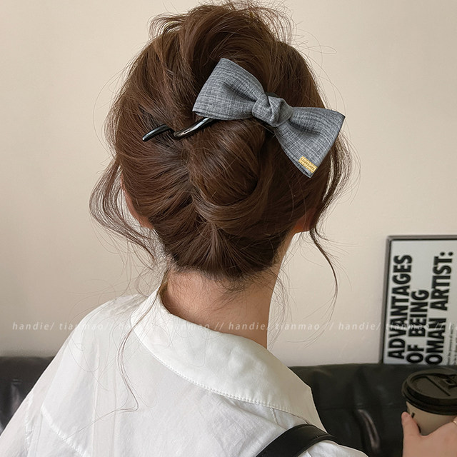 Bow gold mark twist clip one-line hair clip grab clip women high-end ...