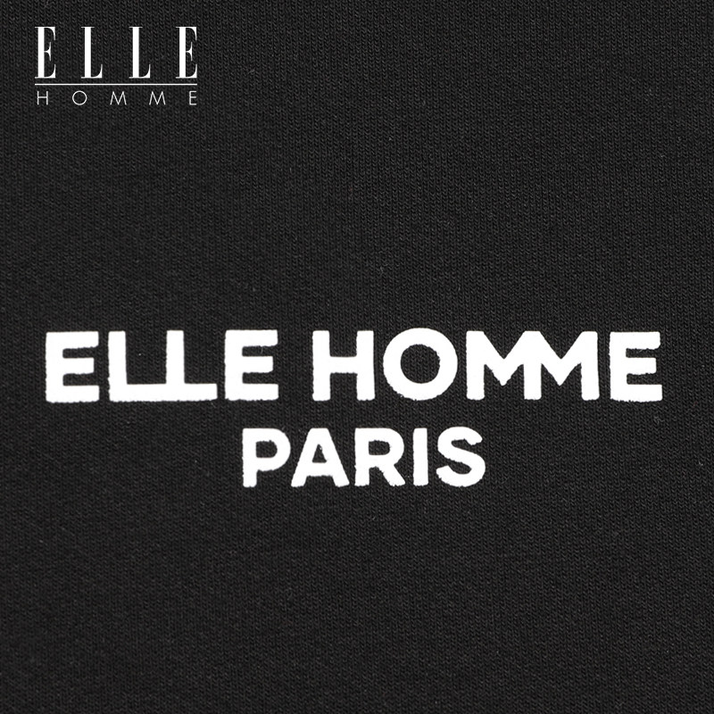 ELLE HOMME男士连帽卫衣街头潮流休闲字母印花套头连帽上衣_虎窝淘