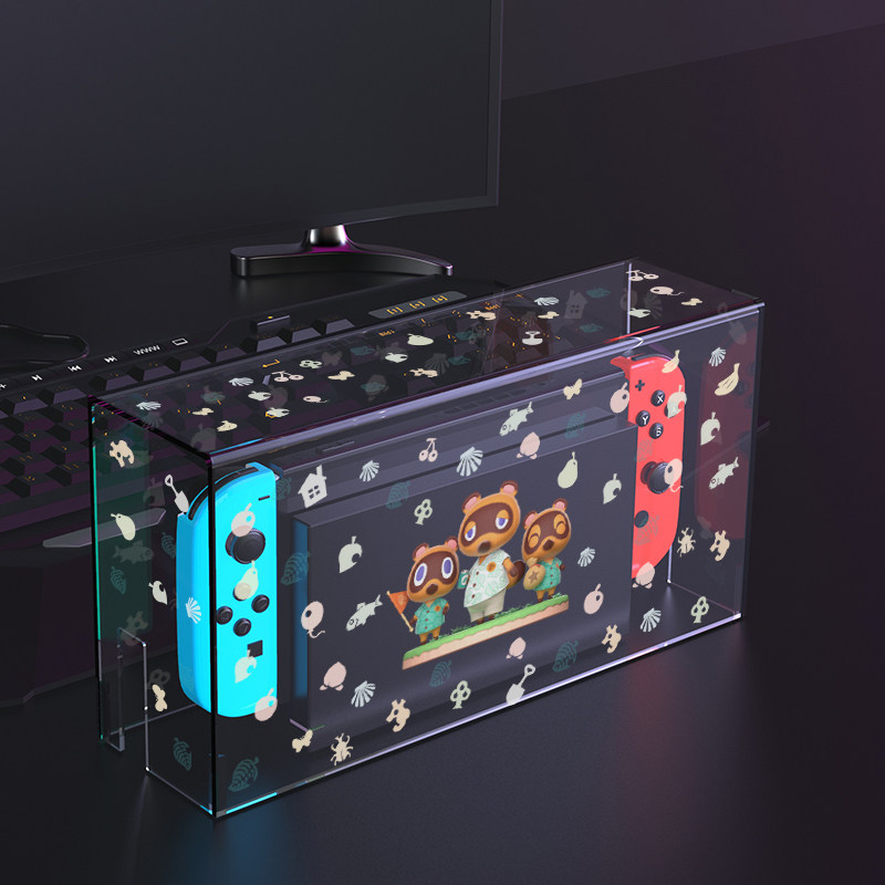 HONCAM switch防尘罩防尘盒适用于ns任天堂switch oled防尘主机底座防尘罩亚克力透明罩保护盒展示盒周边配件_虎窝淘