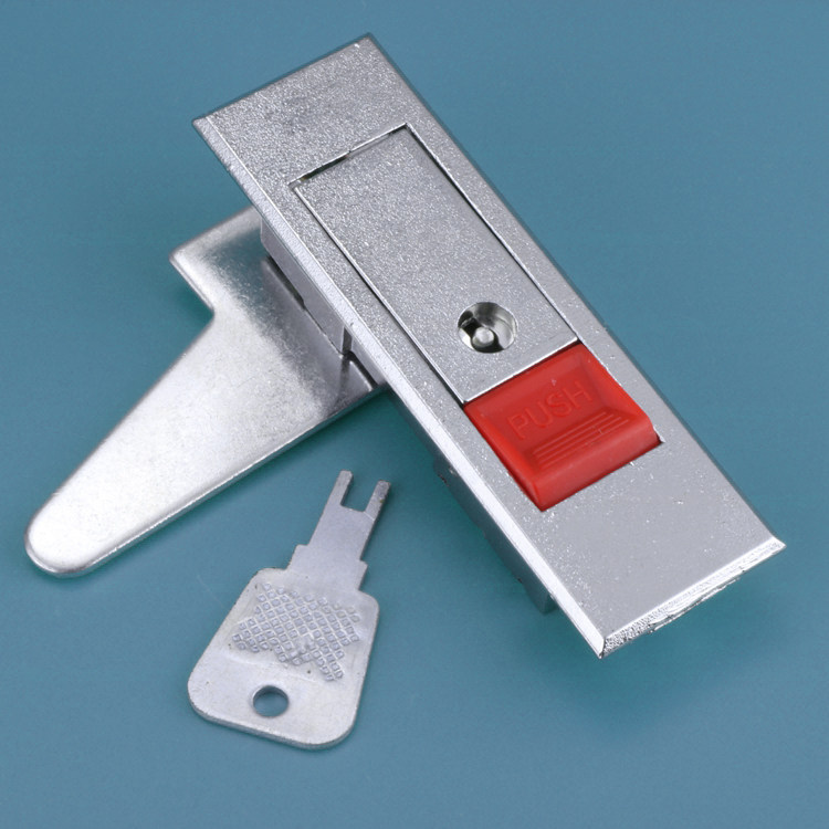MS603红色按钮平面锁电柜锁配电箱柜门锁机箱机柜锁消防箱弹跳锁_虎窝淘