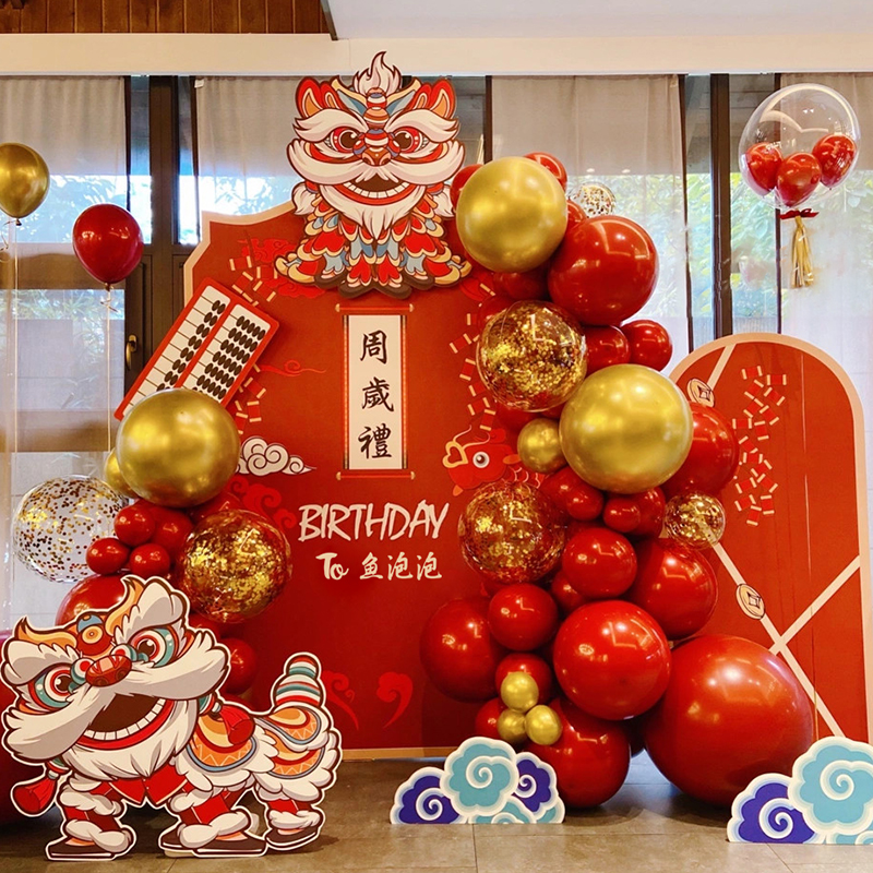 宝宝一周岁生日布置装饰背景板抓周抓阄道具背景墙KT板气球用品_虎窝淘