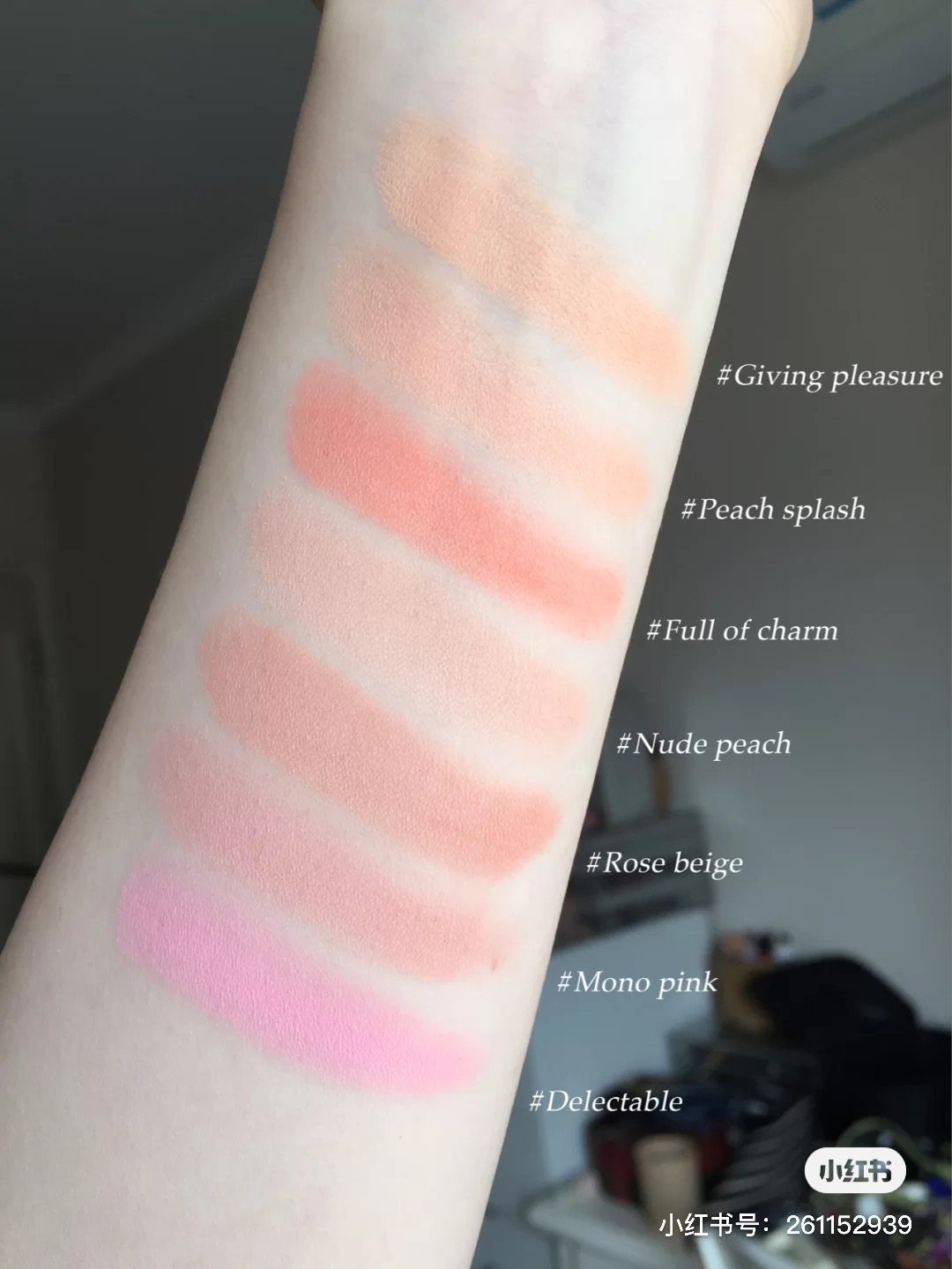 3CE腮红试色小样rose beige蜜桃橘mono pink裸粉nude peach送刷_虎窝淘