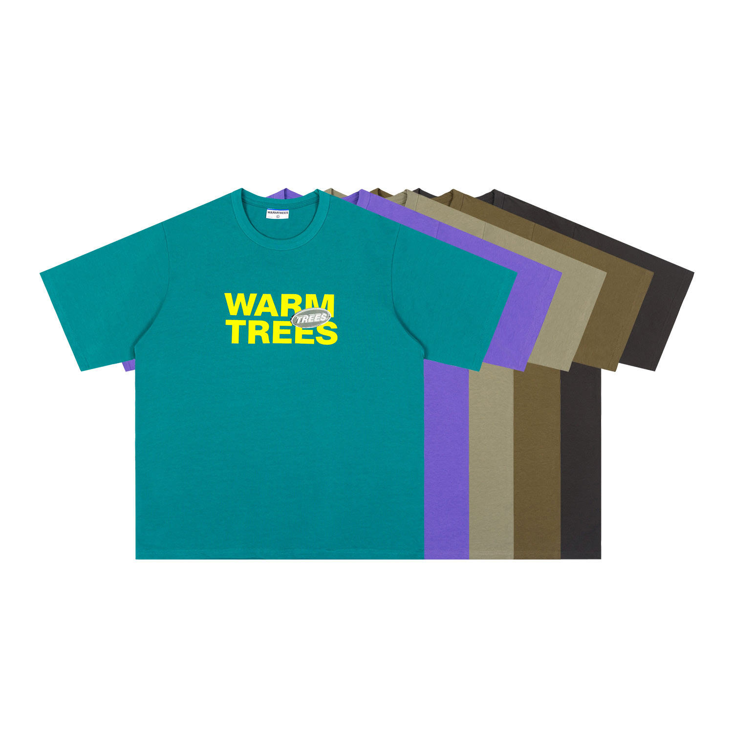 WARMTREES 2022SS金属标双排logo短袖T恤_虎窝淘