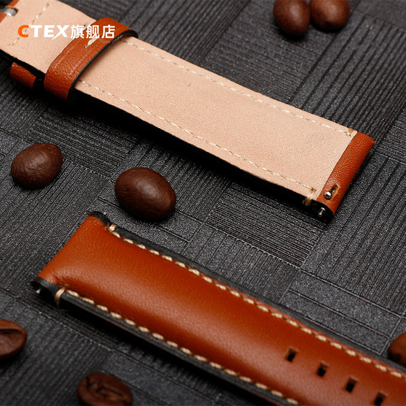 真皮手表带适配Fossil化石FS4735 FS5436 ME3104 FS5503男女22mm_虎窝淘