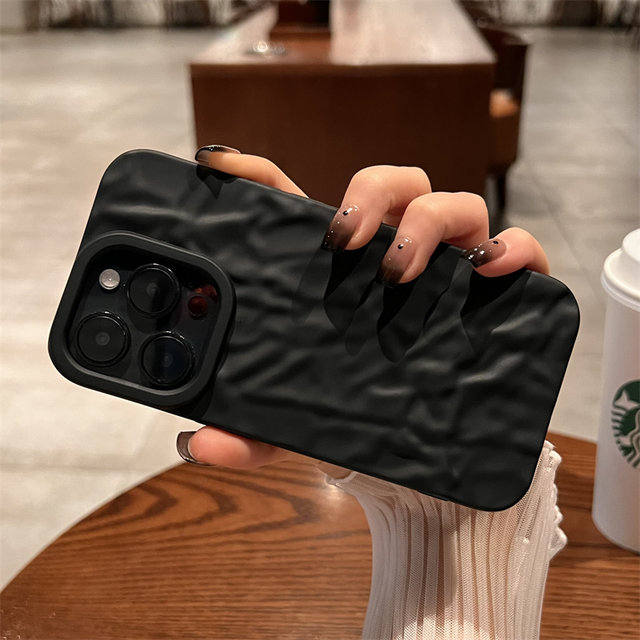 Frosted black wrinkles suitable for Apple 16 mobile phone case new ...