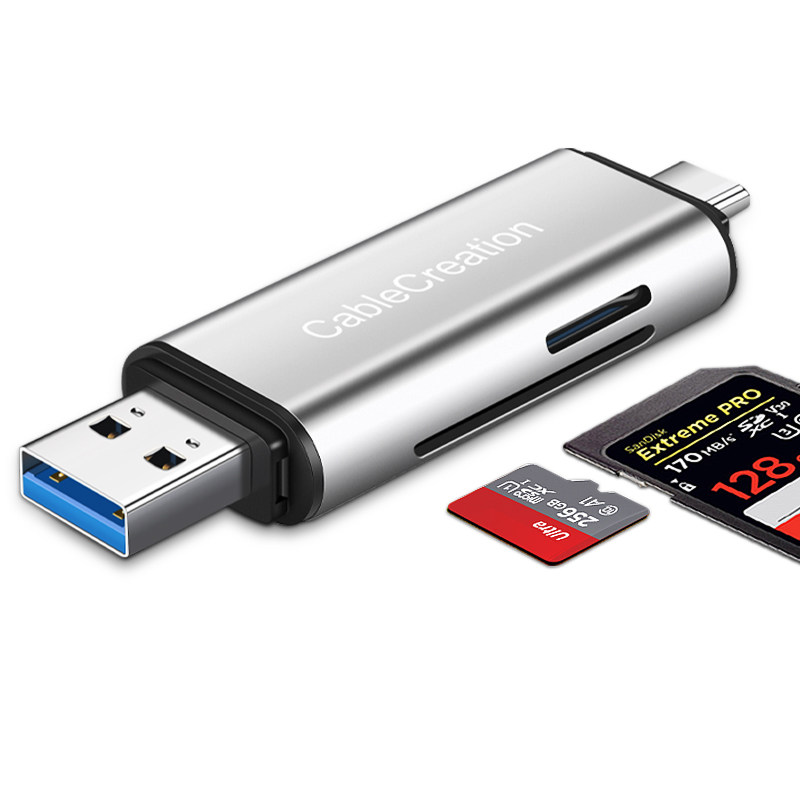 USB3.0读卡器SD卡TF卡手机相机卡typec多合一转接器头迷你小型汽车载内存卡高速转换接口U盘电脑一体两用_虎窝淘