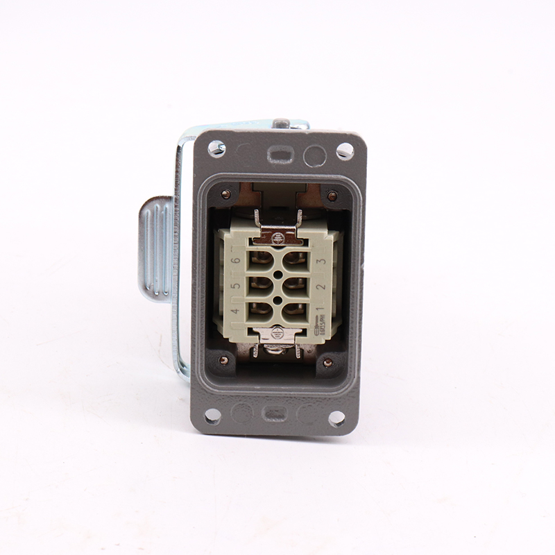 重载连接器单扣顶出 HDC-HE-006-2F/M 6芯 16A防水矩形航空插头_虎窝淘