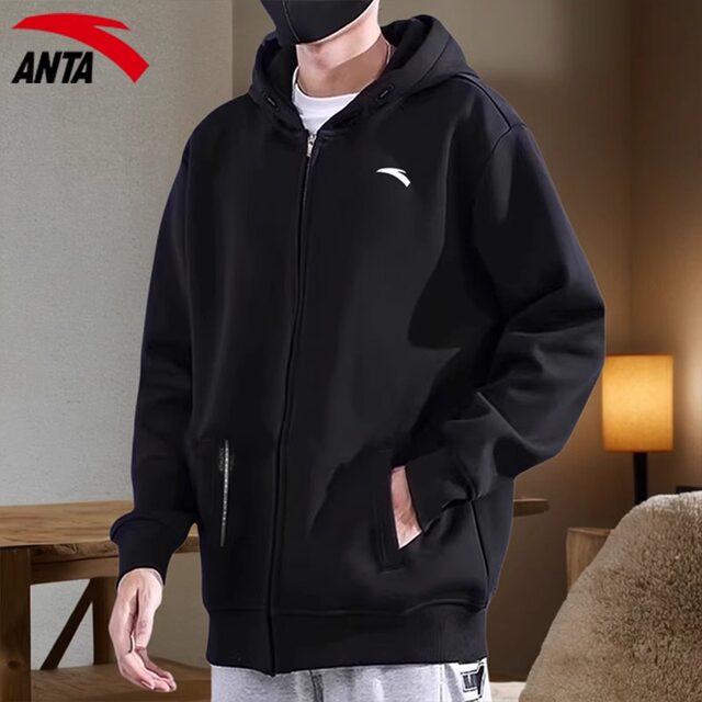 Anta jacket men's hooded top summer 2025 new knitted casual cardigan ...