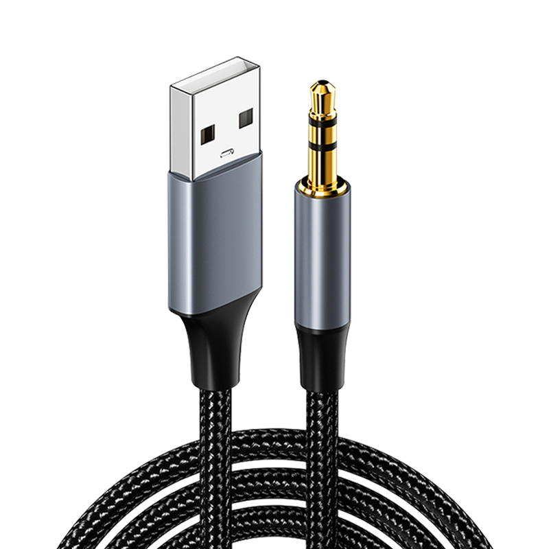 车载aux转插u盘音频线车用AUX3.5mm转USB公头转接线aux转换公对公电脑音响蓝牙音箱电视转接连接线头戴式耳机_虎窝淘