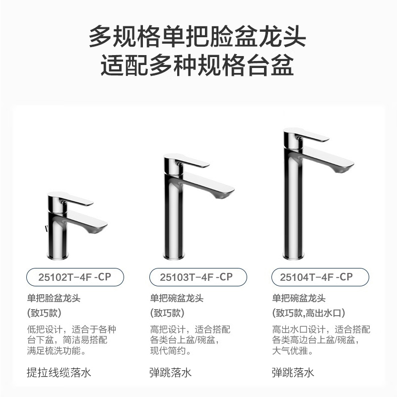 科勒台盆龙头利奥单把脸盆龙头(致巧款)浴室柜冷热水龙头K-25102T_虎窝淘