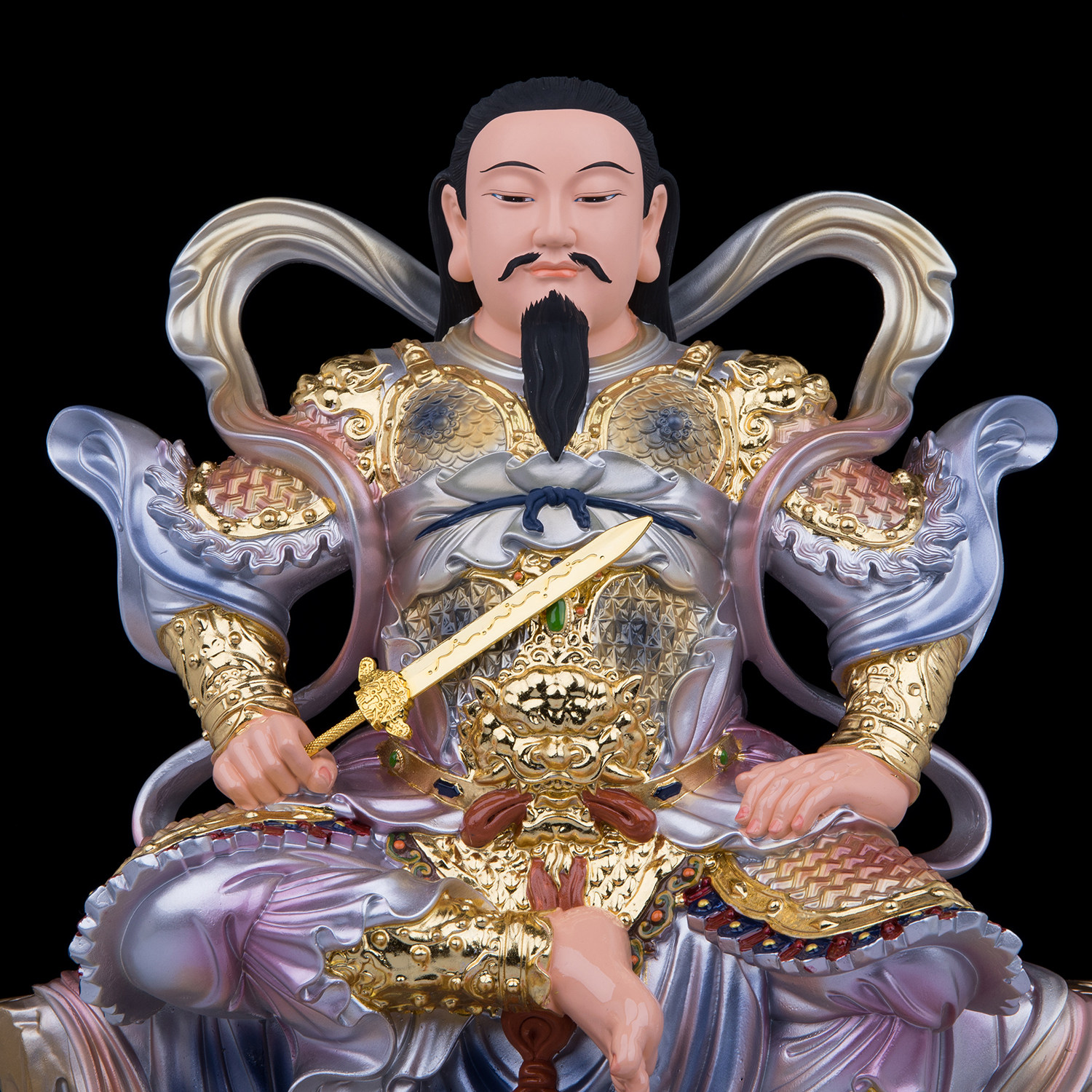 玄天上帝神像真武大帝北帝树脂仿铜道家玄武祖师爷甲上帝佛像摆件_虎窝淘