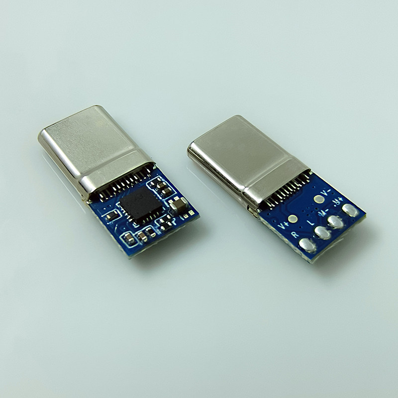 Type-c数字解码音频头3.5孔改耳机插头4焊盘中科蓝讯136D高清芯片_虎窝淘