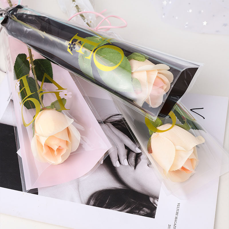 单支鲜花包装袋花束玫瑰花单只套袋包花纸单枝花艺材料diy袋子_虎窝淘