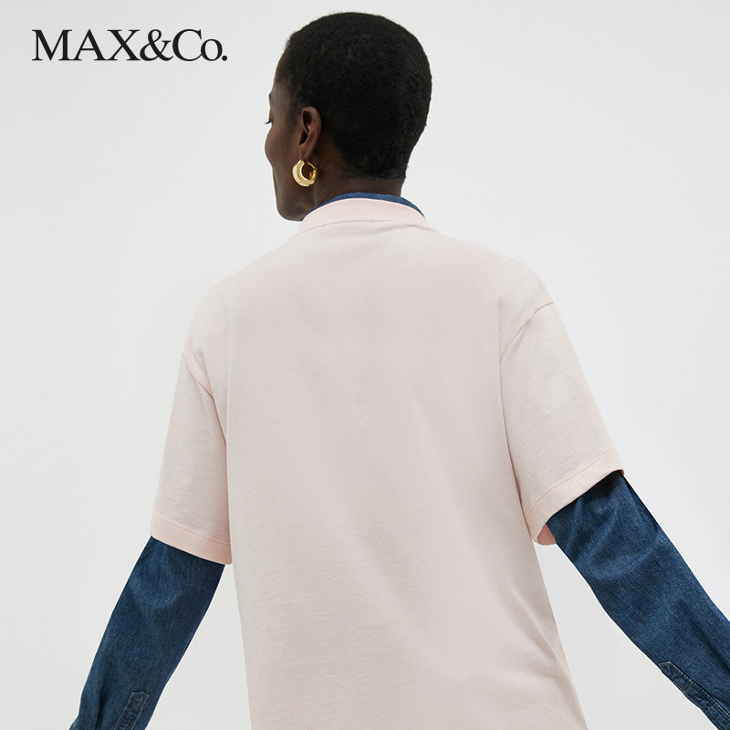 MAX&Co.新品珠饰Logo T恤 7974961003 maxco_虎窝淘