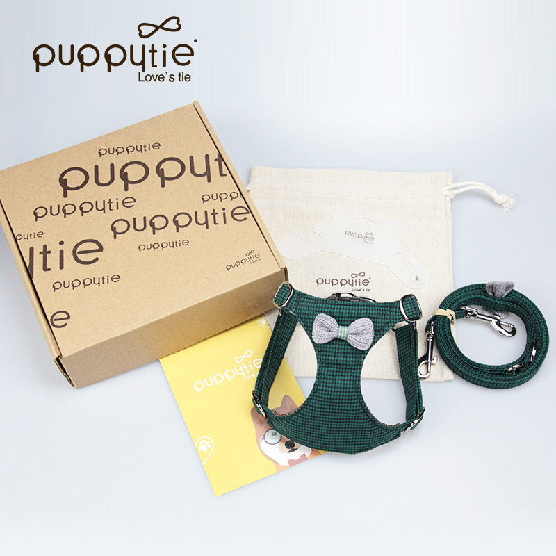 狗狗牵引绳背心式遛狗绳狗绳子调节小型犬胸背带泰迪可爱宠物用品_虎窝淘