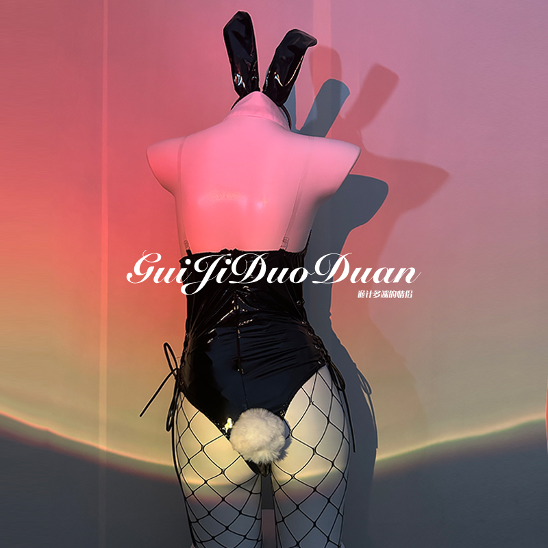 Gj诡计「麻衣学姐」兔女郎cos服装漆皮制服内衣qqny女仆性感睡衣_虎窝淘