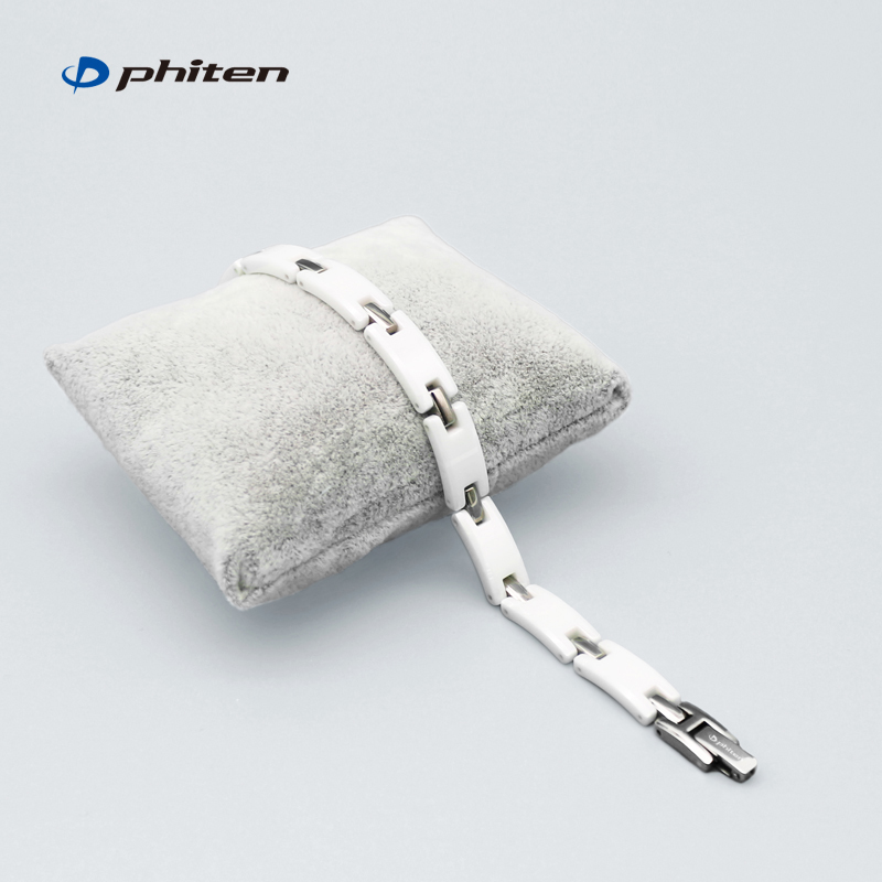 Phiten法藤新款钛手环运动健康白色烤瓷手腕环男女通用保健手链_虎窝淘