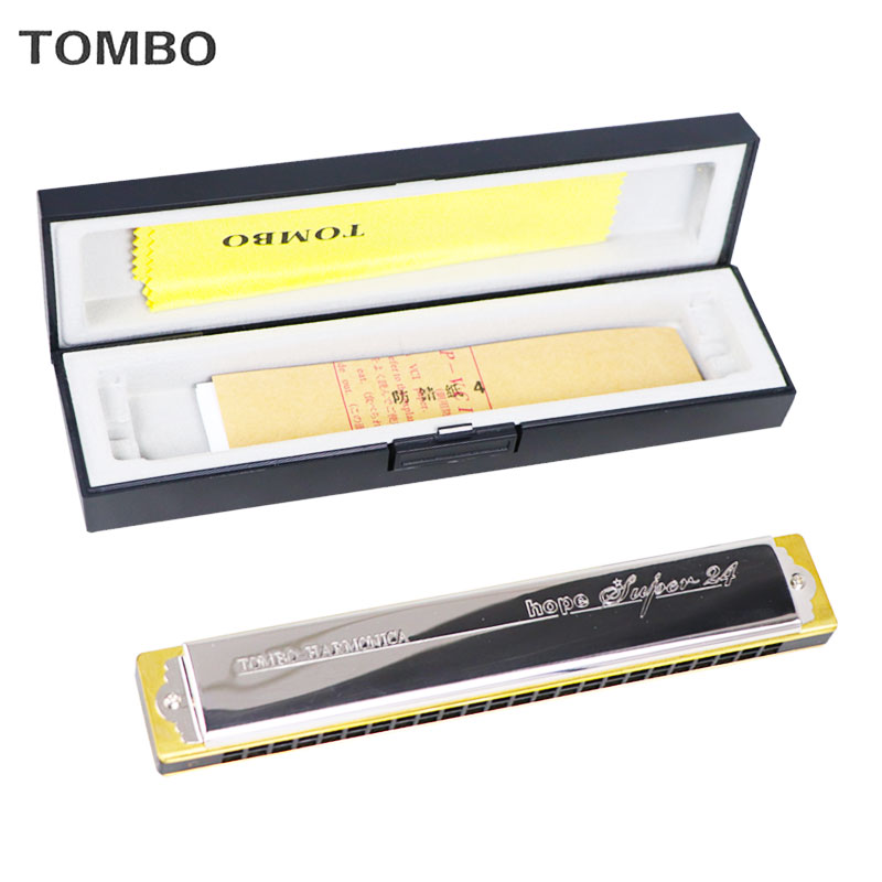 日本TOMBO通宝6624S专业演奏级24孔复音口琴初学入门新手儿童老人_虎窝淘