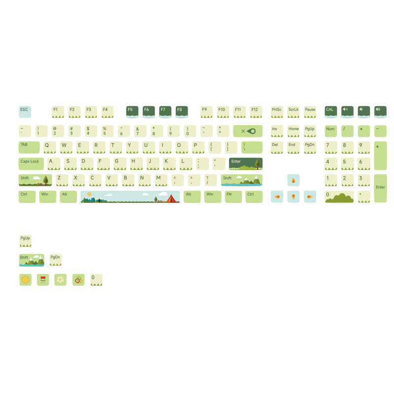 魔极客X AKKO ASA高度布丁键帽PBT+PC机械键盘大全套108 87键通用_虎窝淘