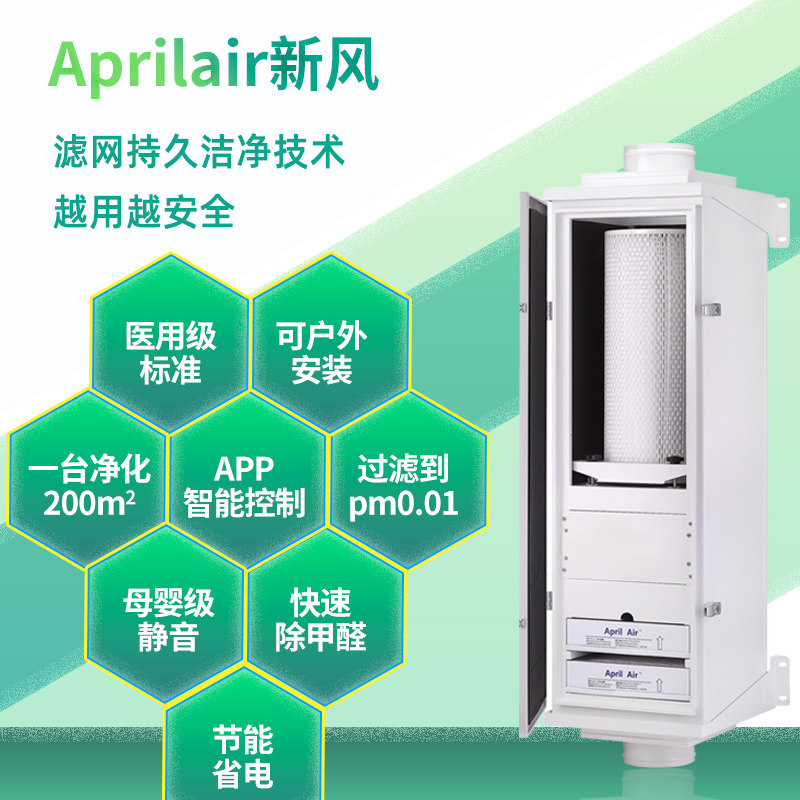 Aprilair别墅新风系统家用全屋换气壁挂净化除甲醛菌霾pm0.01过滤_虎窝淘