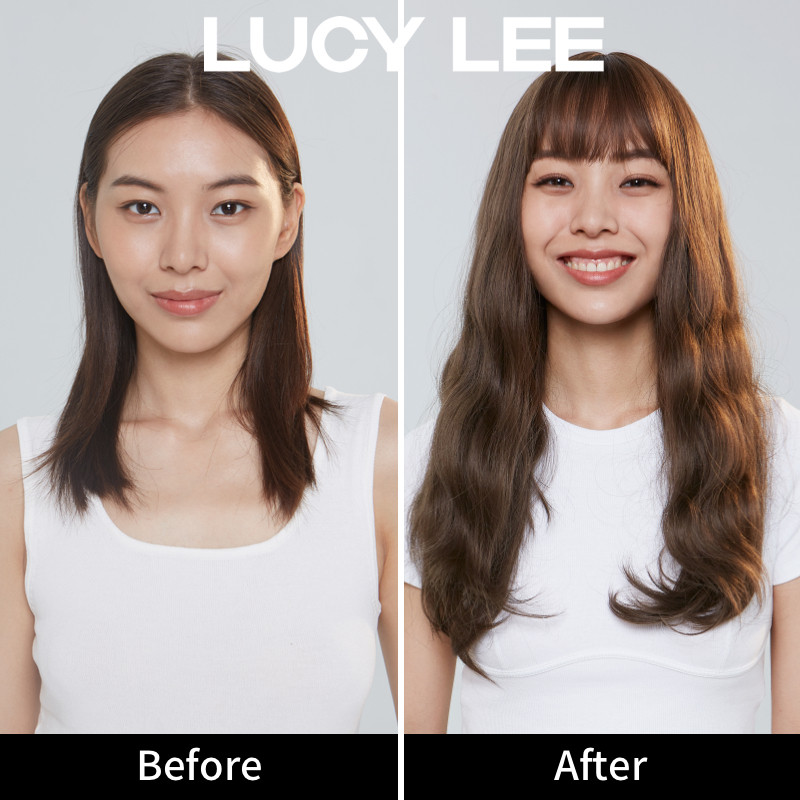 LUCY LEE亚麻色齐刘海长卷发齐刘海假发片女全头套大波浪韩版仿真_虎窝淘