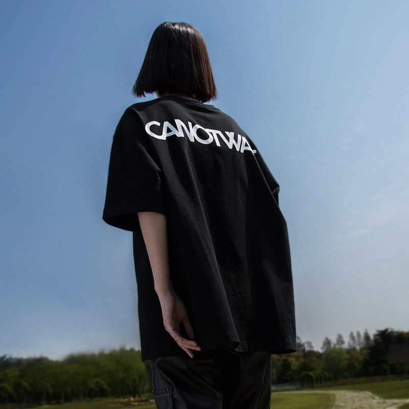 陈伟霆cnw潮牌CANOTWAIT夏季男女情侣经典复刻LOGO纯棉短袖T恤_虎窝淘