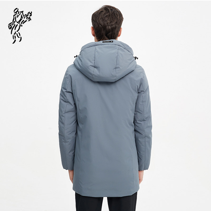 [白鹅绒]ASHWORTH冬季2022年新款男士保暖羽绒服中长款休闲厚外套_虎窝淘